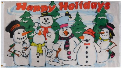3x5 Happy Holidays Snowmen Premium 3'x5' PRINTED Nylon Flag Banner | eBay