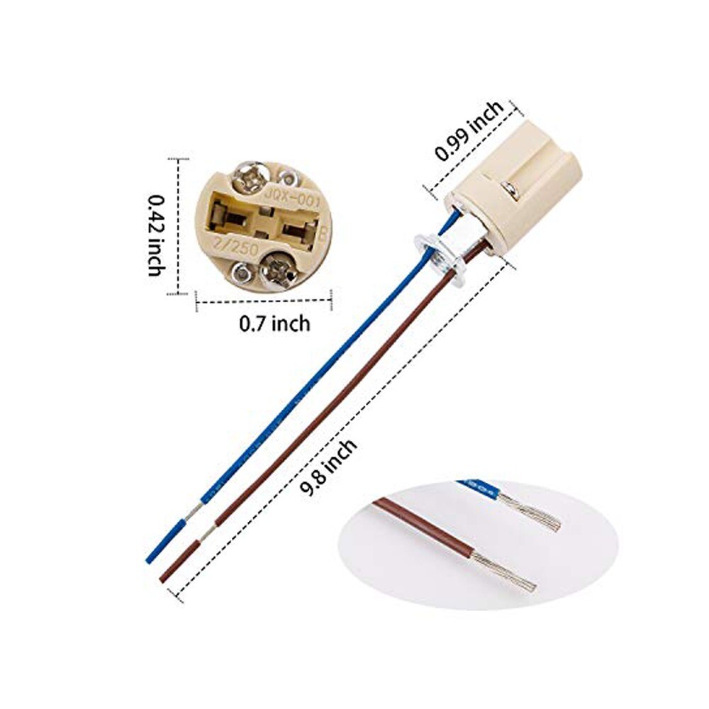 Aluminium G9 Base Bulb Socket Ceramic Two Pin Socket Lighting ...