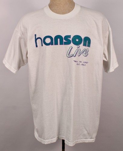 Men's VTG 1997 White Hanson Live TShirt Sz XL 1990s Band Tour Shirt 90s ...