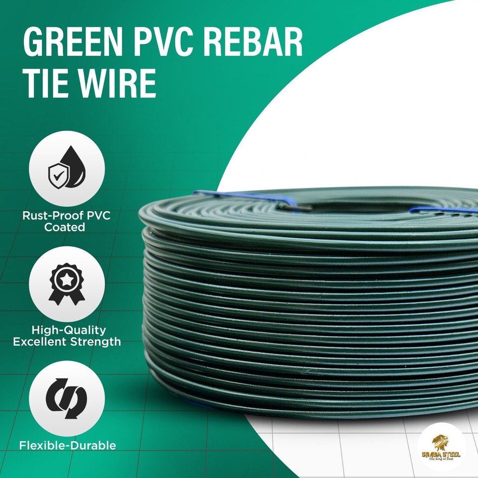 GREEN ReBar Tie Wire, 16 Gage PVC coated, 3.0 lb Rolls 1 - 100 Qty ...