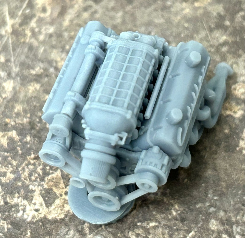 Resin “Cadillac Supercharged” Big Block Engine for scale model cars, 1/ ...