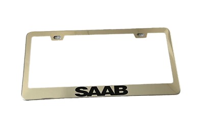 Saab Silver Metal License Plate Frame New | eBay