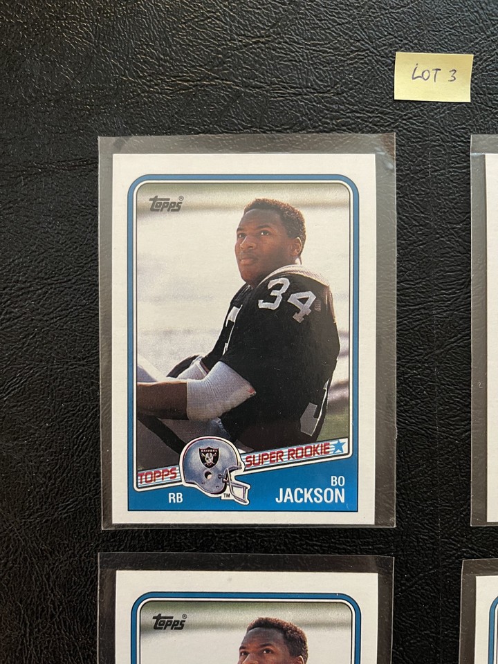 (4) Lot 1988 Topps Bo Jackson Super Rookie Card RC #327 Los Angeles ...