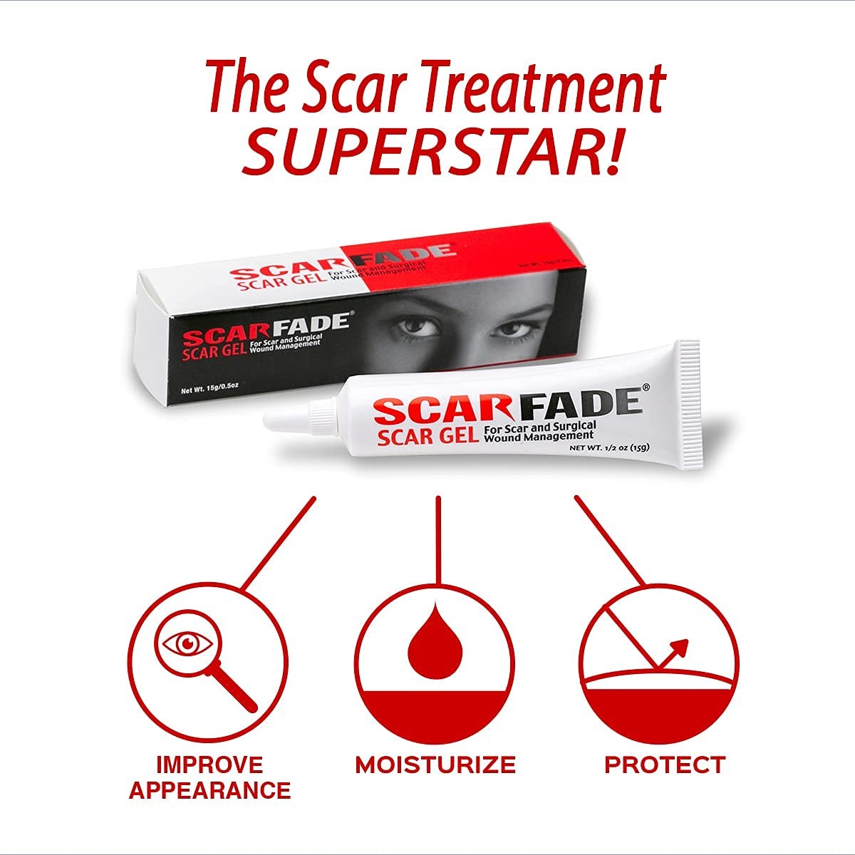 Scarfade Silicone Scar Gel for Scar Repair, Scar Treatment - 15g Tube ...