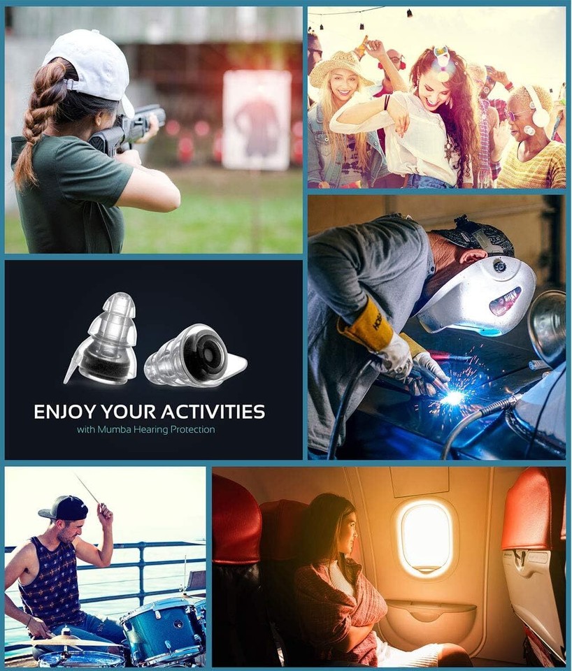 Reusable High Fidelity Ear Plugs, 24dB Advanced Filtering Tech Ear ...