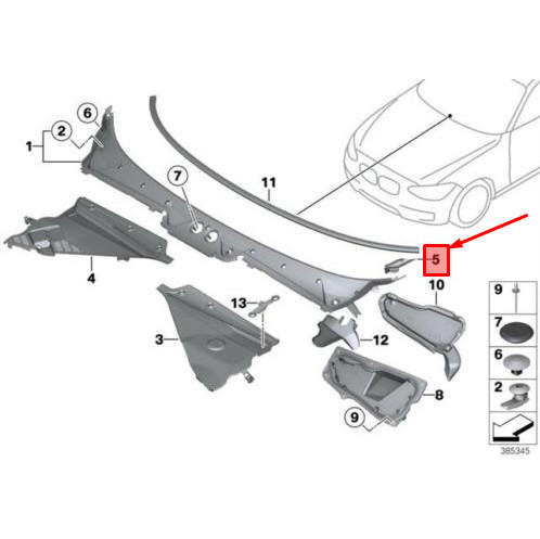 Original BMW Left Apron Cover 51717308091 for sale online | eBay