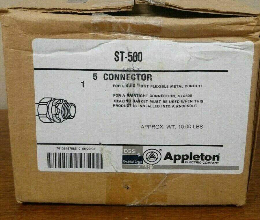 Appleton ST-500 LIQUID TIGHT 5" STRAIGHT CONNECTOR | eBay