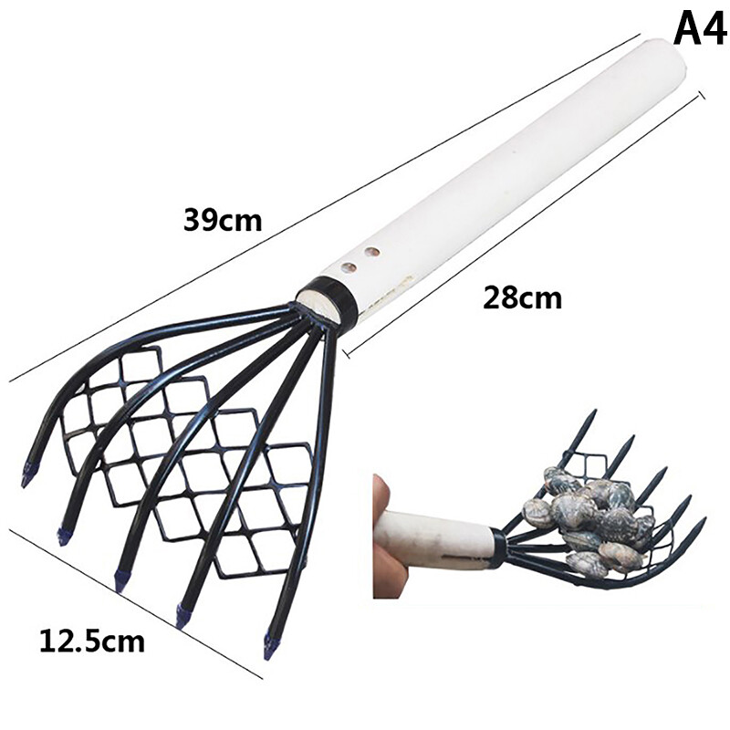 Clam Rake With Net 5 Claw Wood Handle Rake Shell Digging Tool Dig ...