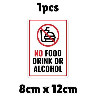 No Food Drink Or Alcohol Warning Sticker Sign Label Decal | eBay