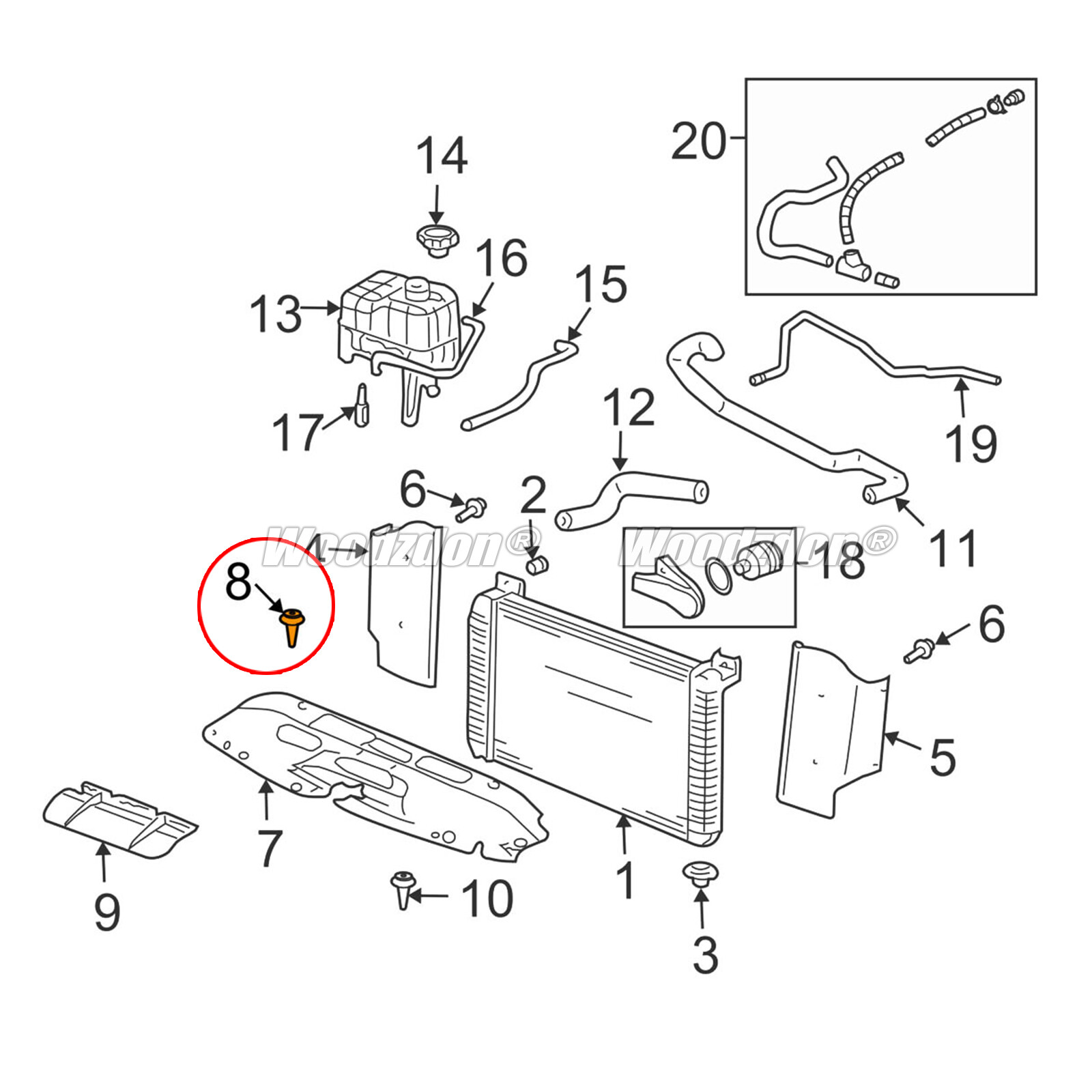 25pcs Radiator Core Support Upper Panel Cover Retainer Trim Clip For GM ...