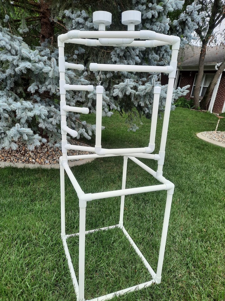 SpaceSaver PVC Parrot Play Stand Textured Large Bird FLOOR gym ** With ...