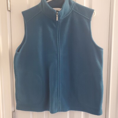 Northern Reflections Teal Fleece Vest Zipper Solid Pockets Size XL | eBay