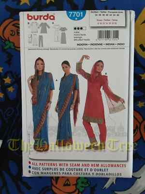 Burda 7701 Indian Sari kurti sewing pattern Skirt Tunic Kurta with ...
