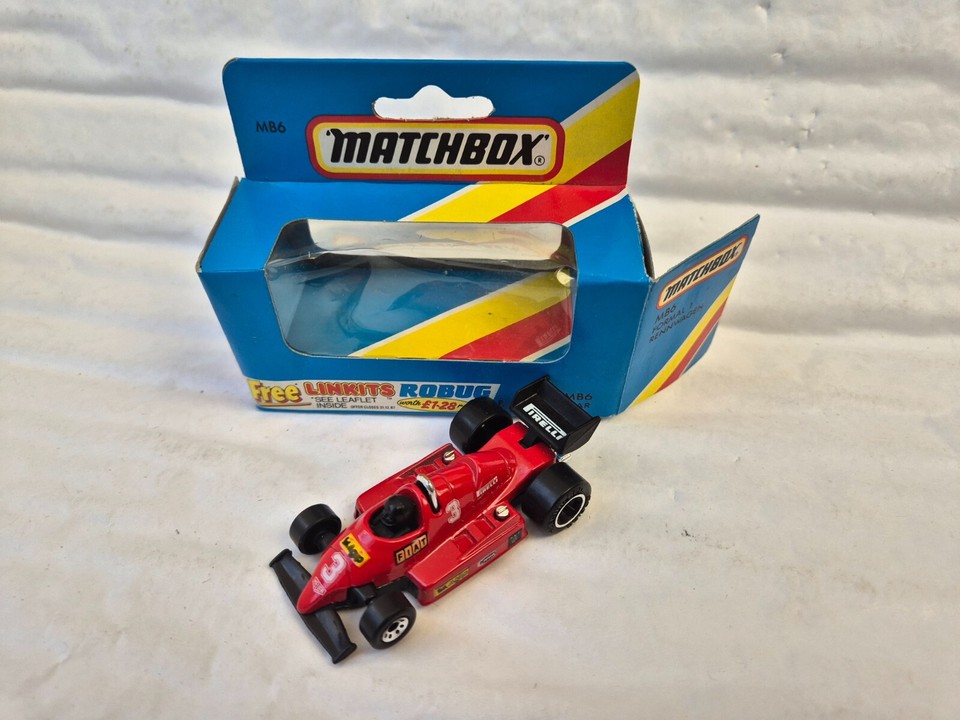 VINTAGE MATCHBOX MB-6 FERRARI F1 RACING CAR DIECAST MINT UNOPENED BOX ...