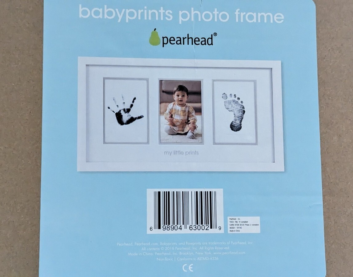 Pearhead Babyprints Newborn Baby Handprint and Footprint Photo Frame ...