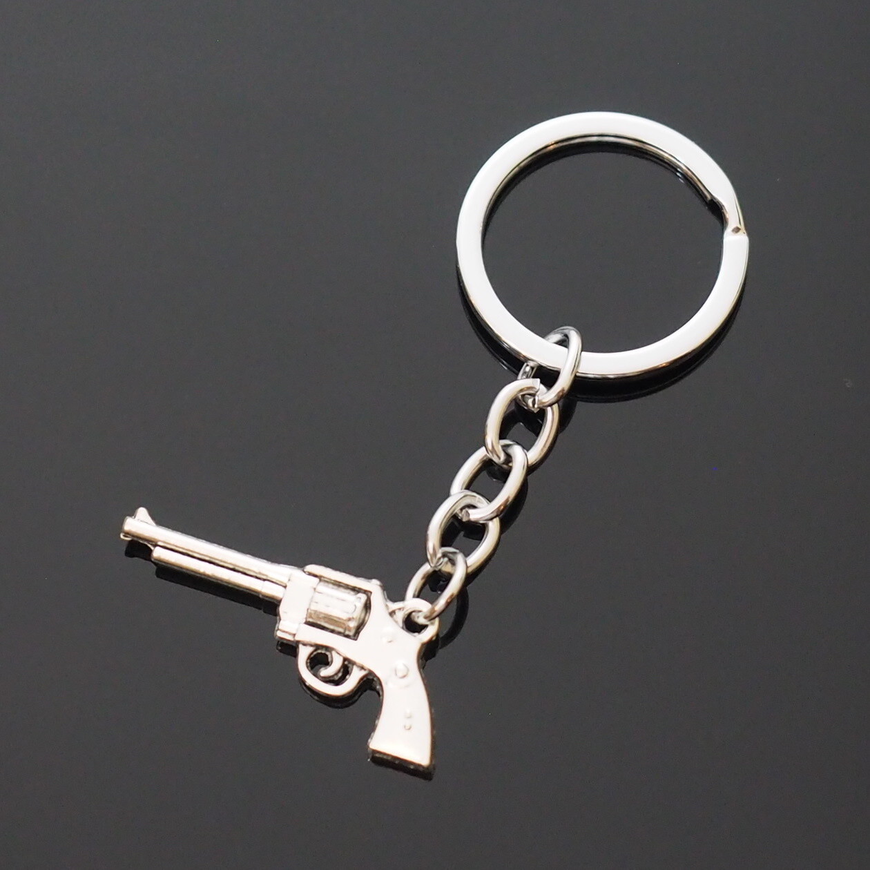 Single Action Rider Revolver Gun Pistol Metal Keyring Keychain Key Ring ...