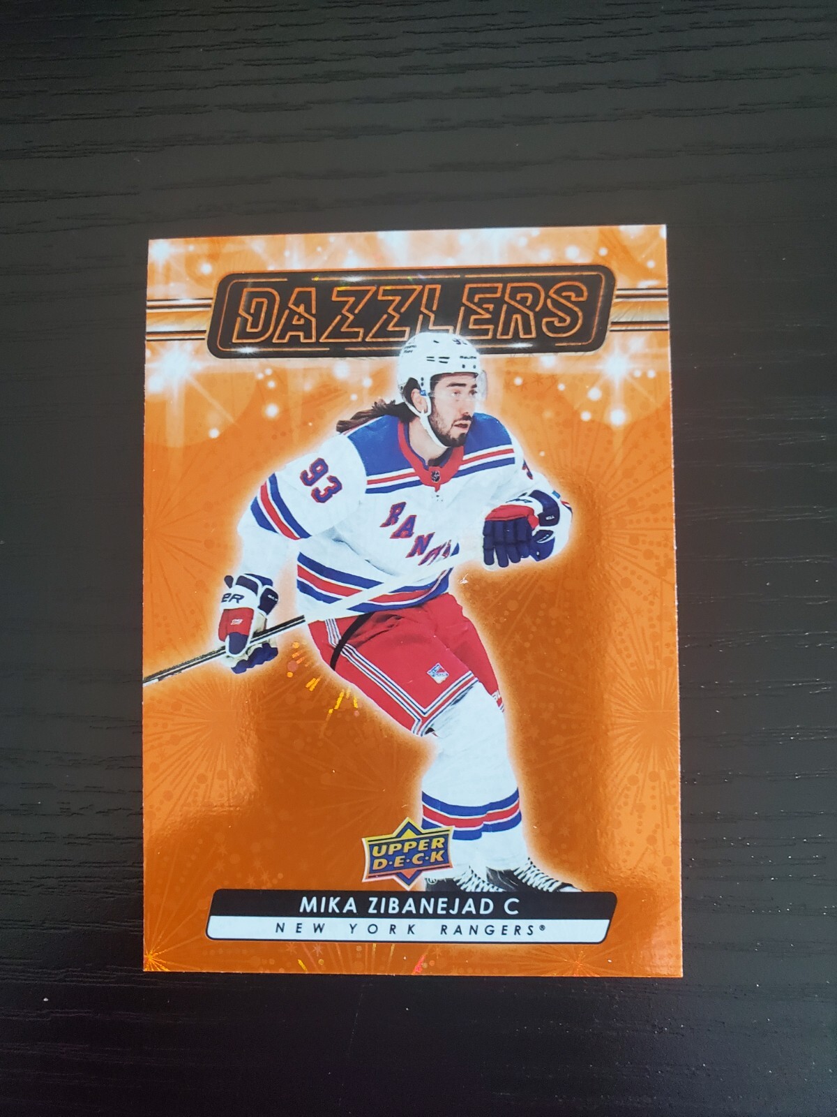 Mika Zibanejad - 2023-24 Upper Deck Series 2 Dazzlers Orange Insert ...