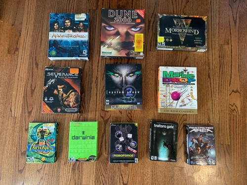Lot of 12 "Big Box" PC Games and 23 "Jewel Case" PC CD-ROM games ...