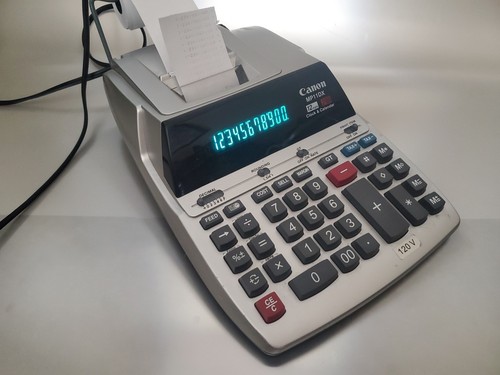 Canon MP11DX 12 Digits 2-Color Print Desktop Printing Calculator Adding ...