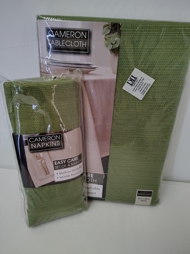 Cameron Sage Oblong 60" x 84" tablecloth with 4 matching Napkins sage ...