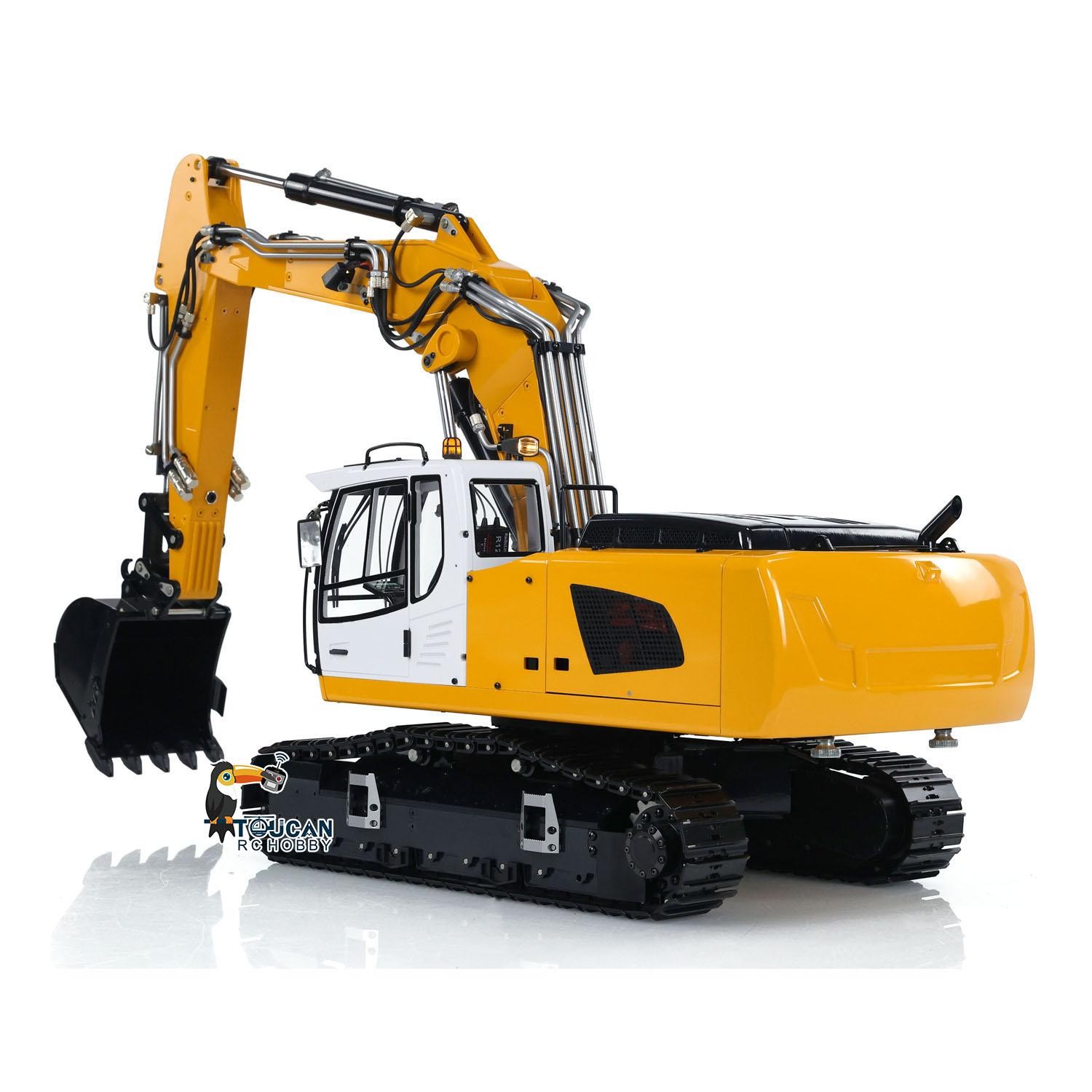 946-3 1/14 10CH RC Hydraulic Tracked Excavator Digger Metal Ripper Grab ...