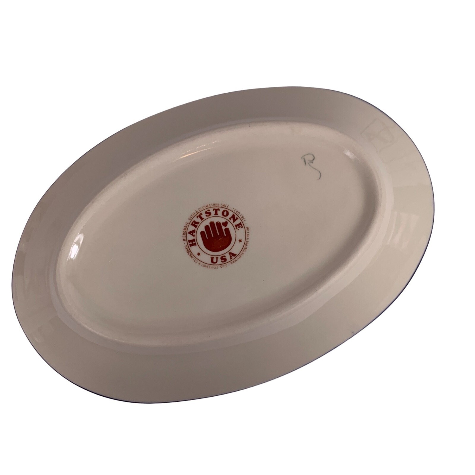 Hartstone Pottery American Star Oval Platter Red White Blue USA 12 1/2 ...