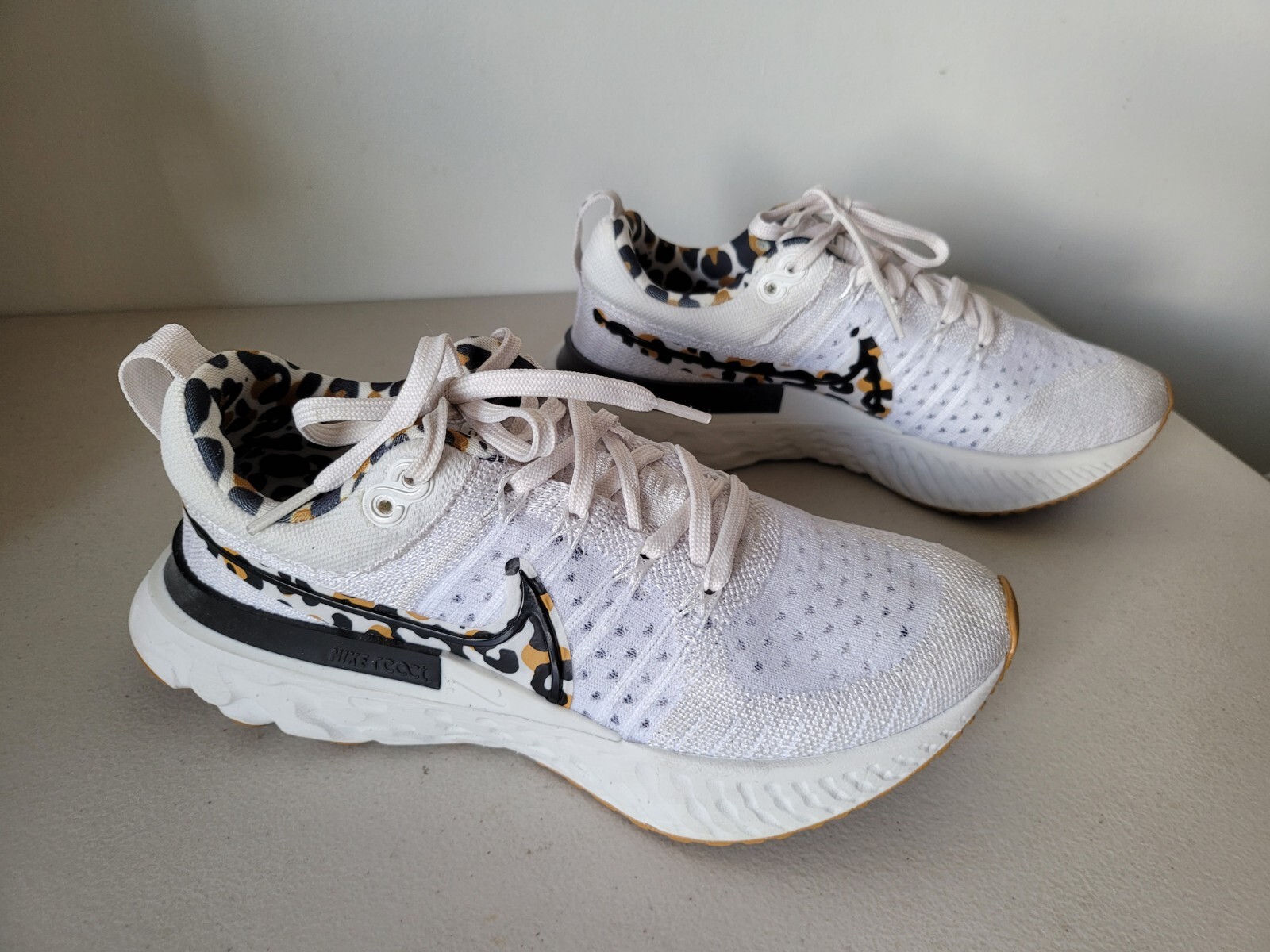 Nike React Infinity Run Flyknit 2 Leopard Print Shoes Gem 6298