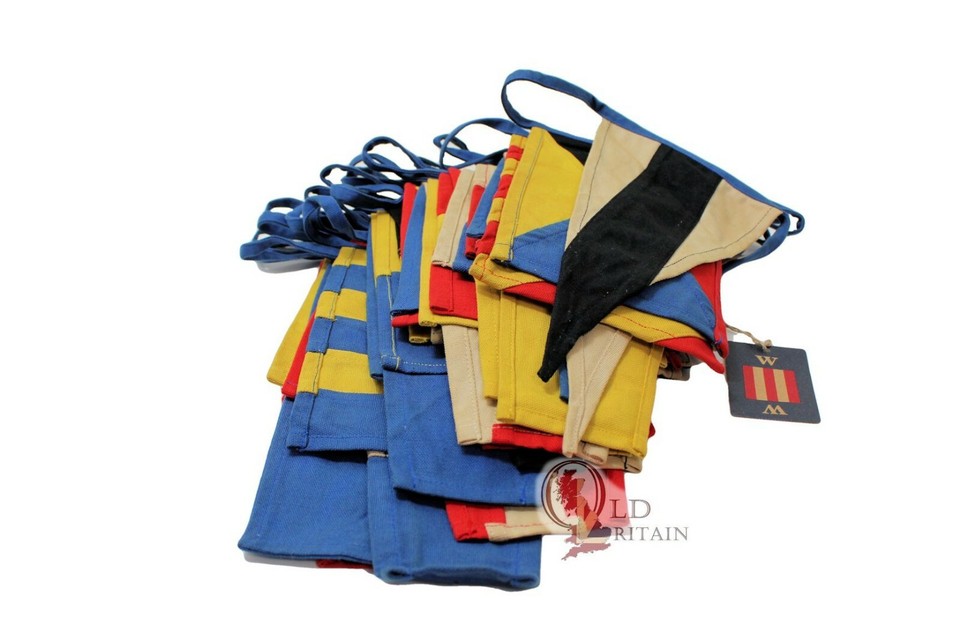 Nautical Code Bunting Huge 100% Sewn Cotton Banner 40 Flags (12.5 ...