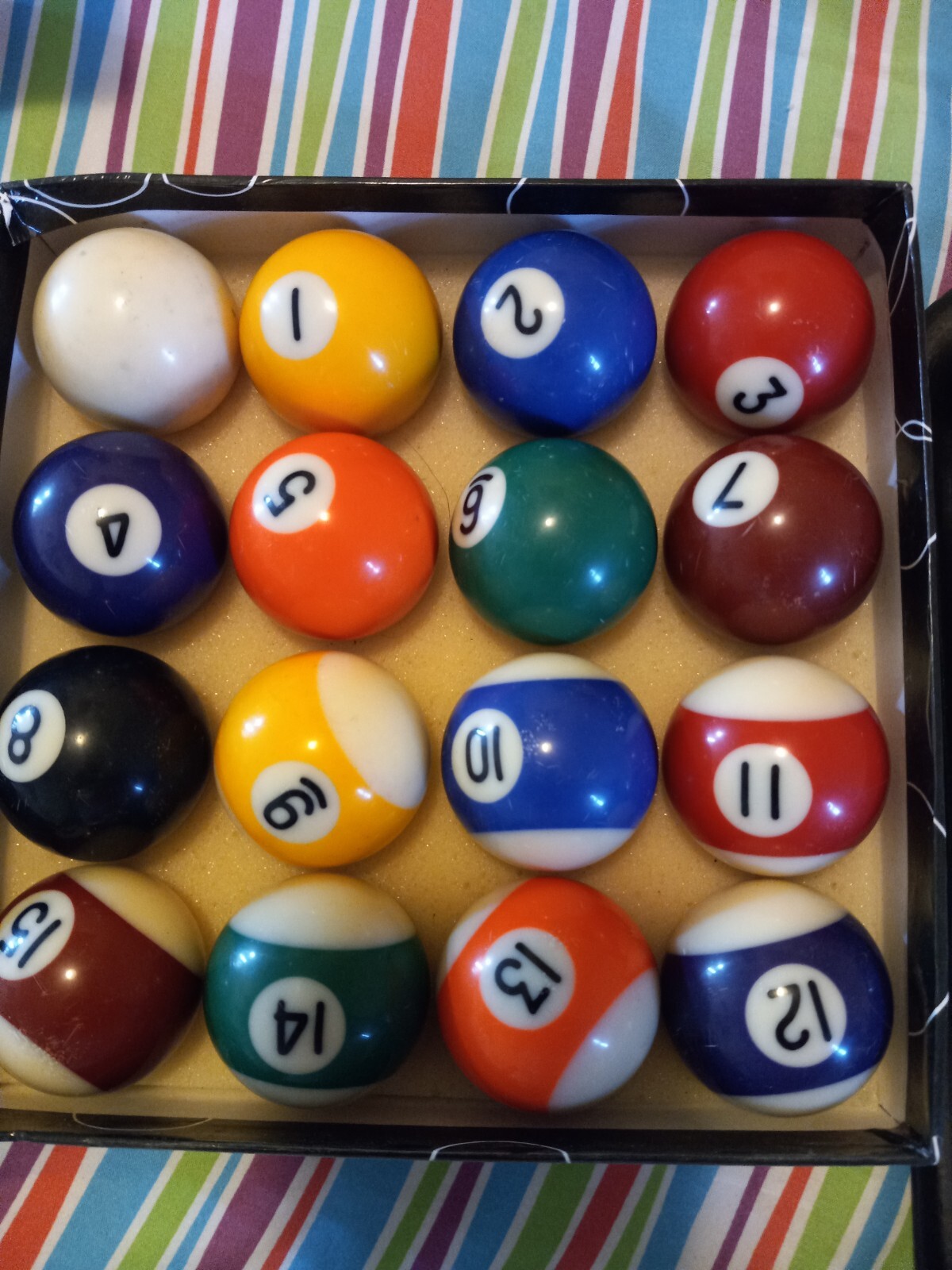 1 1/2" (37.5mm) AMERICAN SPOTS & STRIPES NUMBERED POOL BALLS. | eBay