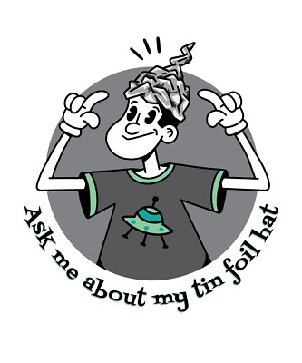 3” Tin Foil Hat Sticker Funny Brain Electromagnetic Paranoia Conspiracy ...