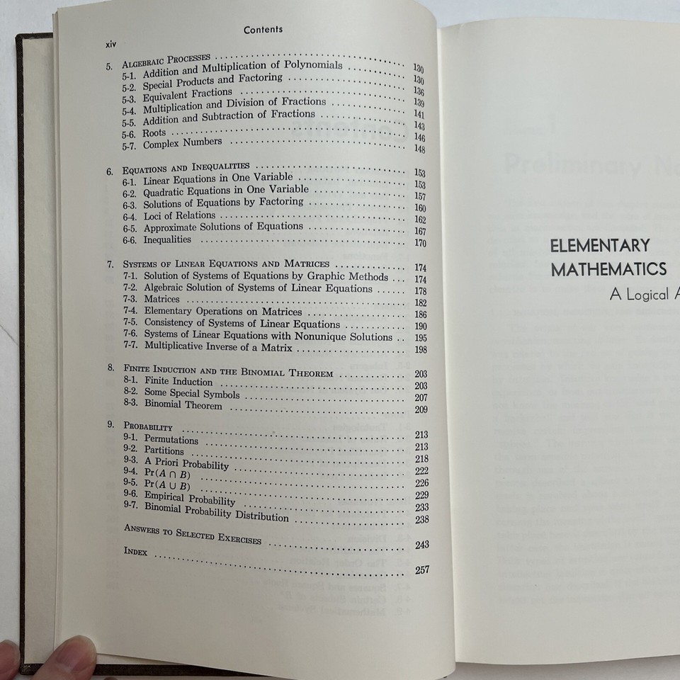 Elementary Mathematics A Logical Approach Paul Sanders 1964 Textbooks ...