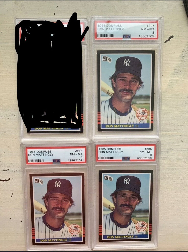 LOT OF 3! 1985 Donruss Don Mattingly #295 - PSA 8 *SEQUENTIAL PSA ...