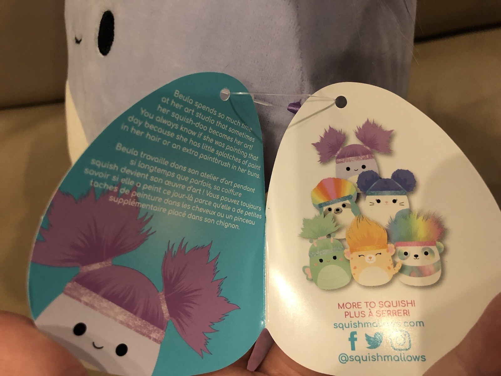 BEULA OCTOPUS 8” Squishmallow Squish-Doos Plush Toy Pillow Doo Purple ...