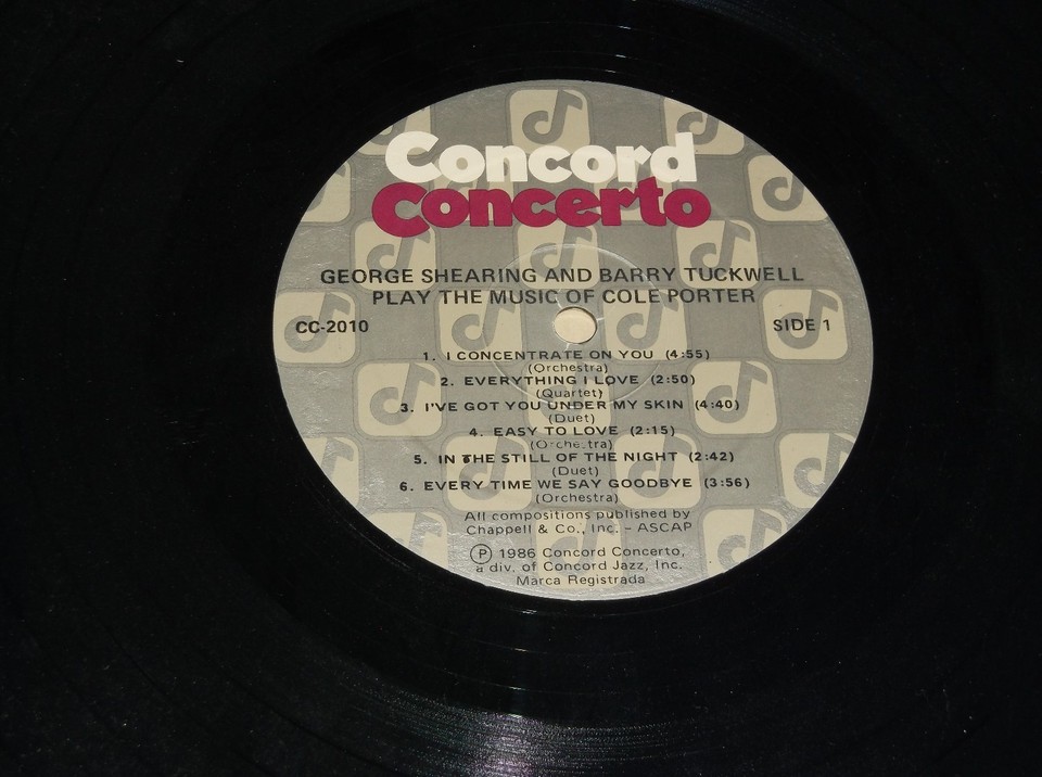 George Shearing & Barry Tuckwell play Cole Porter LP, no cover, 1986 | eBay