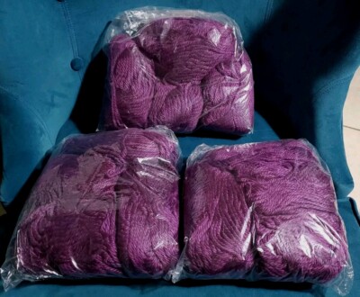 Lot Of 3+ Lbs, Mill Ends Yarn, Purple Super Bulky. Factory Bulk Excess ...