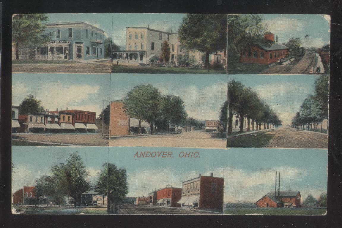 Postcard ANDOVER Ohio/OH Early 1900's 9 Section Town Multi-view 1907 | eBay