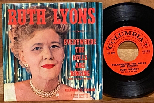 RUTH LYONS All Because It's Christmas 1960 COLUMBIA Holiday 45 w PS ...