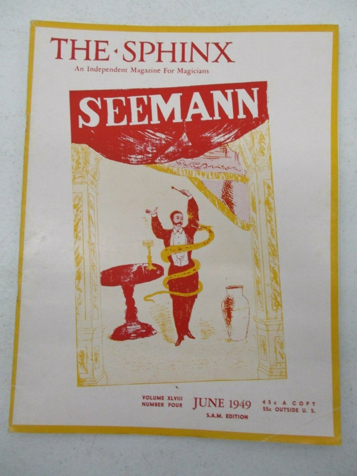 THE SPHINX MAGAZINE JUNE 1949 SEEMANN VOLUME 48 #4 MAGIC MAGICIAN ...