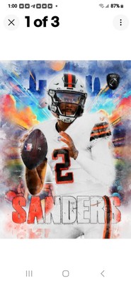 Shedeur Sanders #3 Art Card Limited #ed/10 John Rudolph 10 Made Draft ...