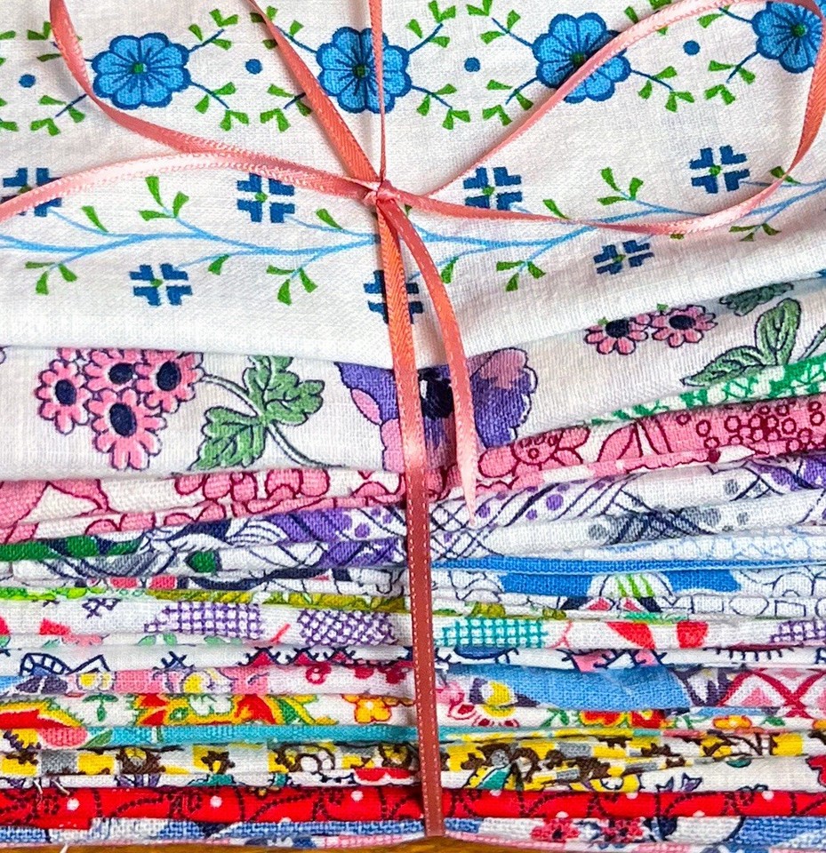 Huge! Vintage Feed Sack Fabric Lot Partial Farm House Tiny Floral 1930s ...