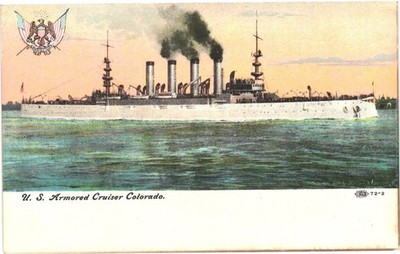National RWY News 1909 U.S. Armored Cruiser Colorado Ship Military Navy ...
