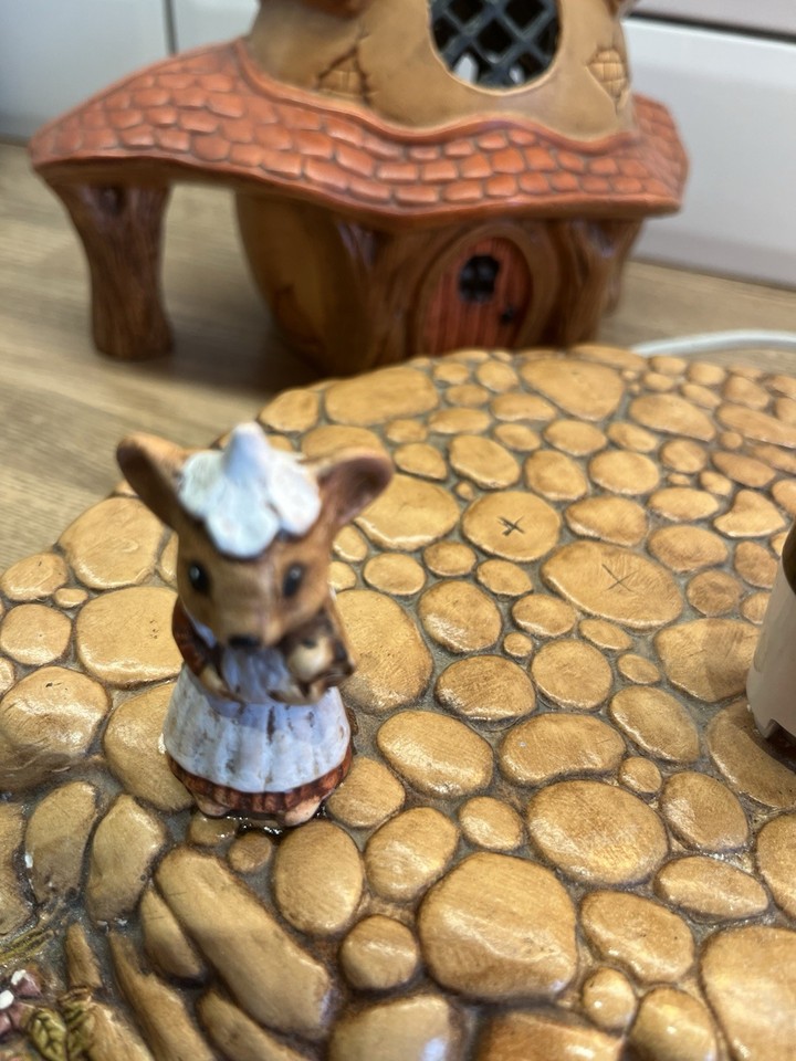 Vintage Scioto Table Lamp Light Up Fairy Mouse House Lamp Pottery Hand ...