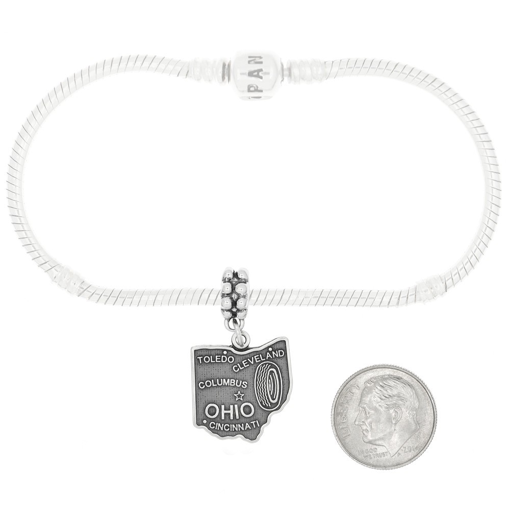 Sterling Silver Ohio State Map Dangle Bead Charm | eBay