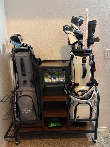 Golf Club Organizer Bag Holder Stand Metal Rack Display Sports Garage ...