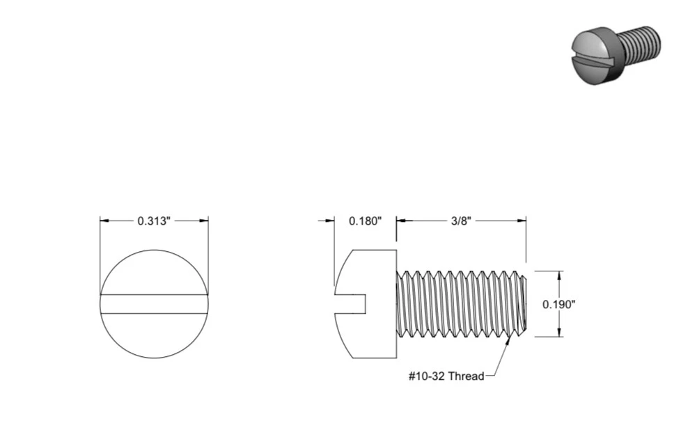 Fillister Head Cap Screw Dimensions
