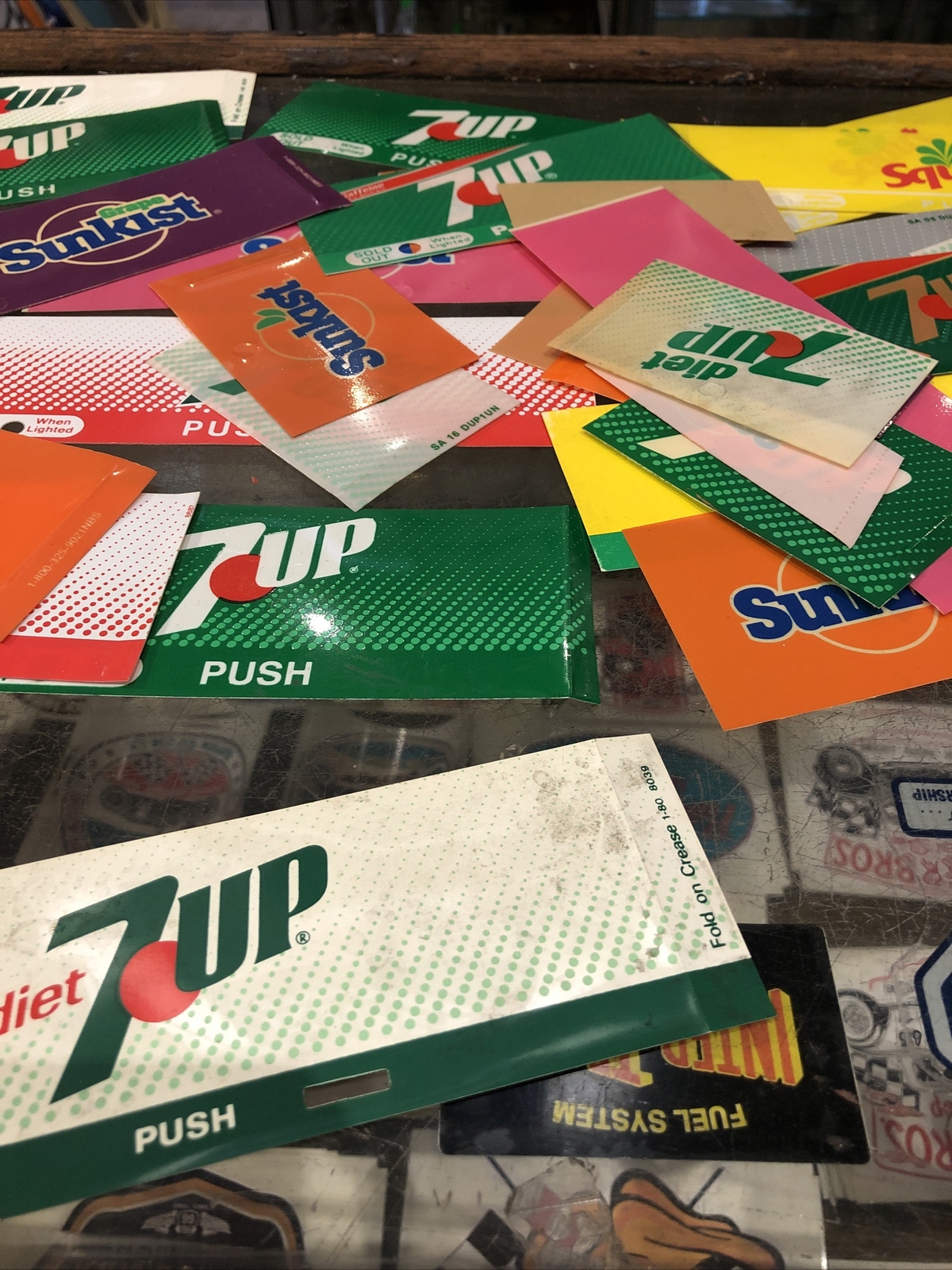 Vending Machine Plastic Labels Lot Of 40 Sunkist 7 Up Squirt | eBay ...