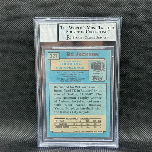 1988 Topps Football Bo Jackson Super Rookie Autograph On Card BGS 10 | eBay