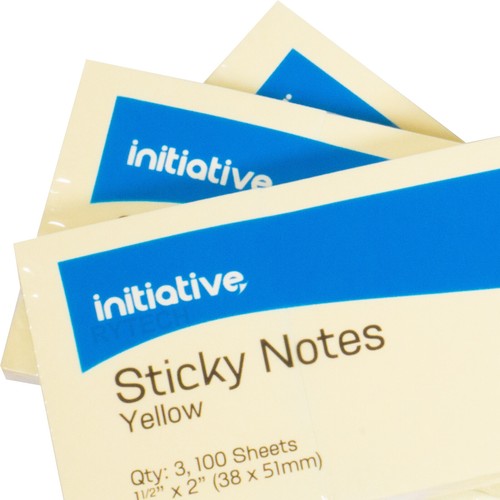 Small Yellow 38mm x 51mm Sticky Notes Rectangle Paper Note Pad Matte ...