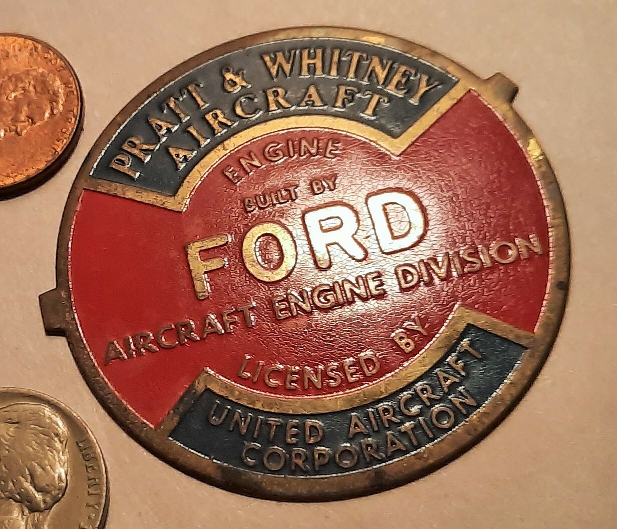 WW2 FORD PRATT & WHITNEY aircraft engine emblem military convair B-36 ...