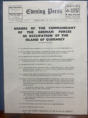 VINTAGE NEWSPAPER HEADLINE~ GERMAN FORCES COMMANDANT OCCUPATION ORDERS ...